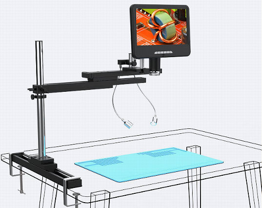 AD210S-A 4K 60FPS New upgrade slide rail bracket digital microscope ...