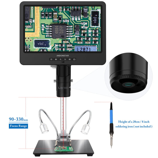 3 lenses AD246S-M/AD249S-M LCD HDMI 10/7 inch Digital Microscope HDMI ...